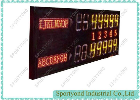 Custom Electronic Led Tennis Scoreboard Yellow Red , Stadium Scoreboard Energy Saving