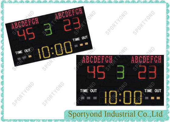 Wireless Water Polo Scoreboard With Led Team Name Display Green / Yellow