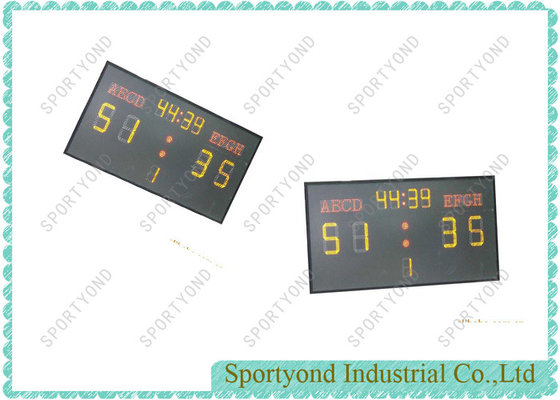 Red And Yellow College Sports Scoreboard For Soccer Match , Aluminum Housing
