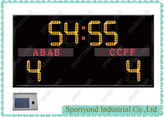 Yellow Red Led Electronic Football Scoreboard For Futsal / Rugby , IP65 Waterproof