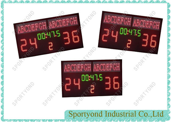 Red / Yellow Handball Scoreboard With Team Name , Aluminum Housing 160cm x 80cm
