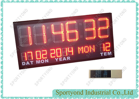 Temperature Date Led Digital Clock Display With Clock Sign , Ultra Bright