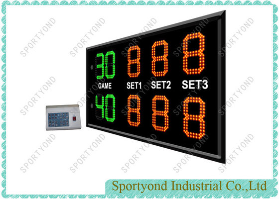 Aluminum Housing , Red / Green Electronic Tennis Scoreboard With Wireless Console