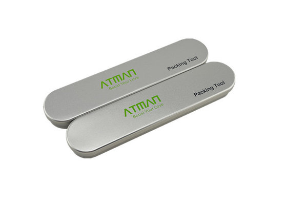 Silver Color Atman Stainless Steel Spoon Tools / Silicone Tip Smoking Dabber Sticks