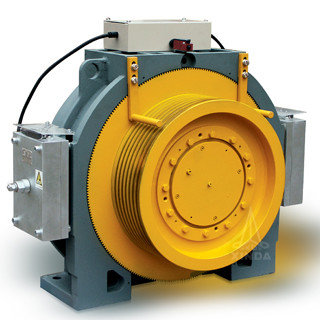 High Speed 400V Gearless Traction Machine , 1350kg Capacity MINI-2