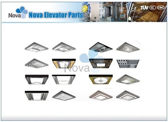 Etching Stainless Steel Passenger Elevator Cabin Ceiling , Elevator Ceiling