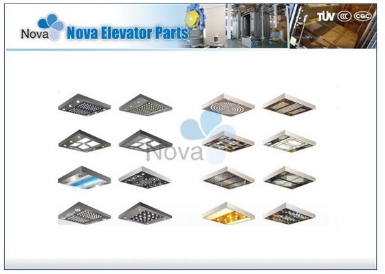 Etching Stainless Steel Passenger Elevator Cabin Ceiling , Elevator Ceiling