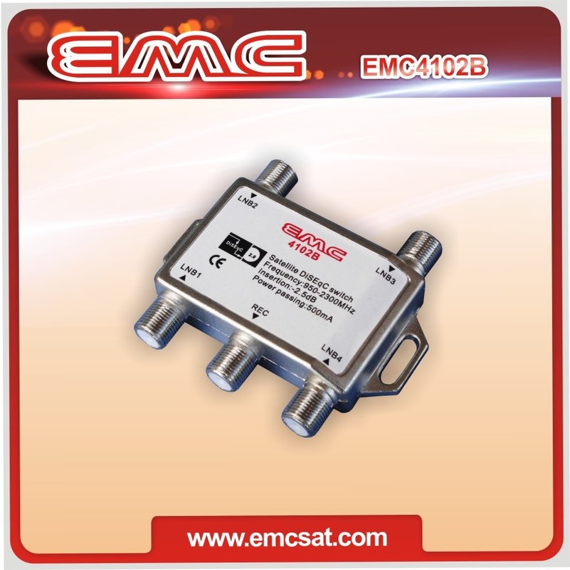 Zinc die cast housing good compatible DiSEqC switch 4 in 1 out   4X1 DiSEqC switch（EMC4102B）