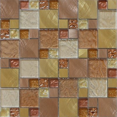 300x300mm glass mosaic tile sheets,aluminum mosaic wall tile,golden color supplier