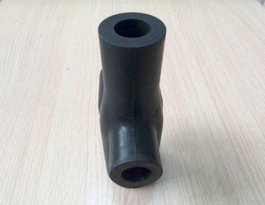 Black Custom Molded Rubber Parts , SBR CR VITON Rubber Molded Four Pipe 75 Shore