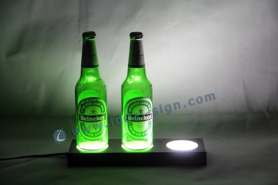 LED Acrylic Liquor Bottle Display Standing / Glorifier PS Injection Plastic Case