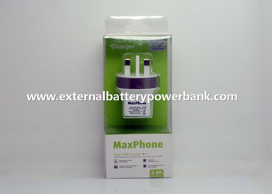Mobile Phone UK Standard 2.4A Universal Travel Charger with Dual USB Power Port