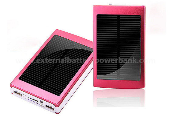 Aluminium Dual USB Solar Power Bank Mobile External Battery 10000mah