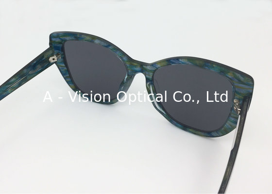 Cateye acetate sunglasses Men Women special green pattern UV 100% supplier