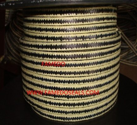 black PTFE kevlar fiber in four corners braided packings and kevlar zebra PTFE braided packings FMD-P11