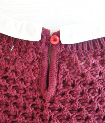 Red Jewelry Embelishment Collar Pullover Sweaters Bramble Stitches Jumper Detachable Collar