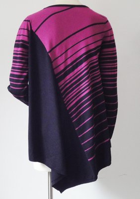 Diagonal Stripe Pullover Fashion Sweaters Expansion Hem Womens Pullover Sweaters