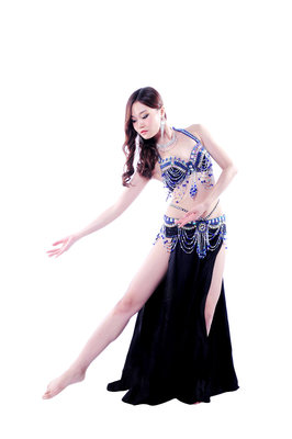 Turkish sexy belly dancer costume  Polyester cotton raw bra , beading