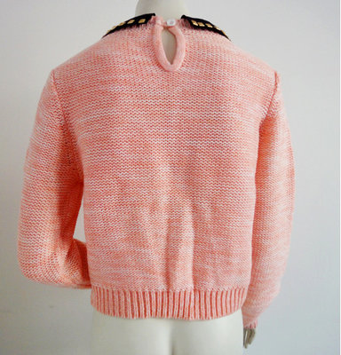 Pink collar detachable jumper Ladies Pullover Sweaters for Autumn , Winter