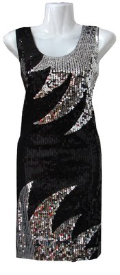 Ladies Fashion Clothing Round sequins embroidery mesh printing womens elegant dress