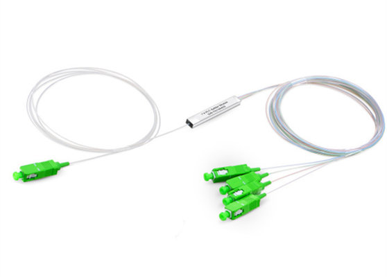 Small Fiber Optic Coupler Splitter , SC APC Optical PLC Splitter 1x4