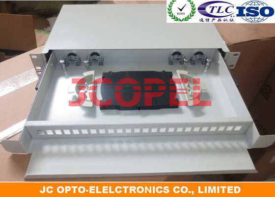 Aluminum 24 Core Fiber Optic Distribution Panel Frames Optical Rack mount SC Simplex Adapter
