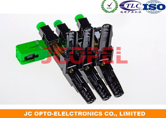 Metal Single Mode Optical Connections Fiber Connectivity SC Fast Connector V - shape