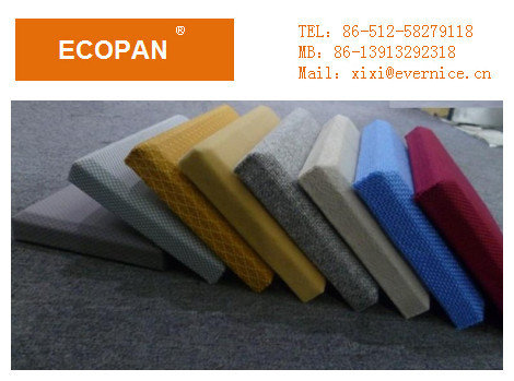 Hotel Used Drapery Wrapped Acoustic Fiberglass Wall Panels Fire Proof B2 Class