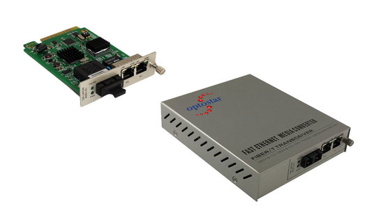 Remote Managed Fiber Optic Media Converter 10/100Base-TX To 100Base-FX