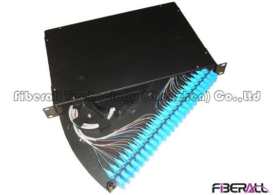 24 Port SC Fiber Patch Panel , Fiber Optic Termination Panel Rotating Out Drawer Type supplier