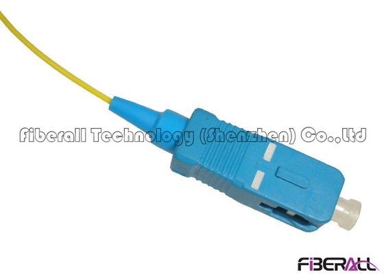 Simplex SM SC Pigtail , 0.9mm Yellow Loose Tube Optical Fiber Pigtail supplier