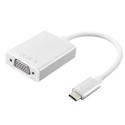 Durable USB Type C To VGA Converter , Micro USB Type C To VGA Adapter Support 1080P HDTV
