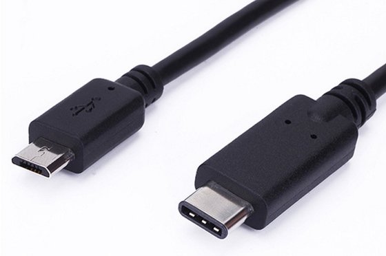 Ultra Slim USB Type C To Micro USB Cable , Double Ended USB Cable 5pin B Male