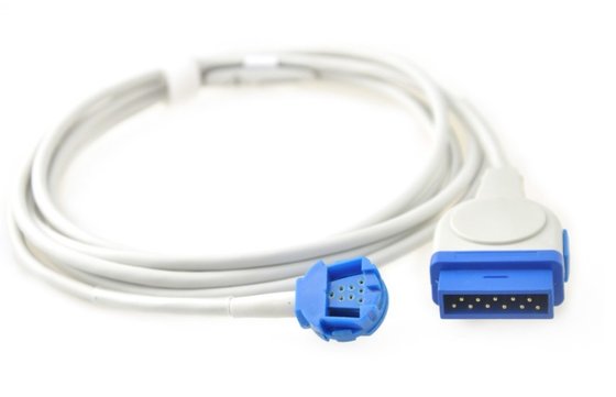 GE Ohmeda Spo2 Extension Cable 12 Pin Rectangle Plug S/5 AS/3 CS/3 OXY-ES3
