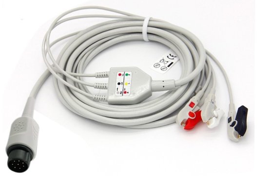 Nihon Kohden Clip End ECG Cable 8 Pin IEC Clip 0.4MM OD 8 Months Warranty