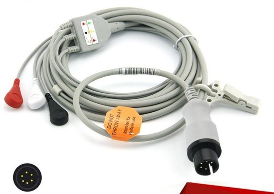TPU Material 6 Pin ECG Cable Snap / Clip Patient End For Abbott Medical