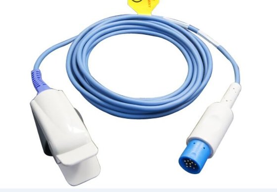 Hellige Adult Finger Spo2 Sensor TPU Material 9 Feet Length 10 Pin Conector