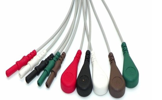 7 Leads ECG Holter Cable Snap Plug  IEC / AHA Double Shield Structures Durable