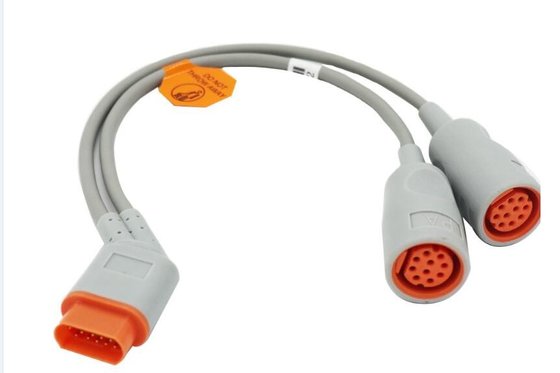 Drager / Siemens Invasive Blood Pressure Cable , 6 Pin Transducer Cable Round 10pin Socket