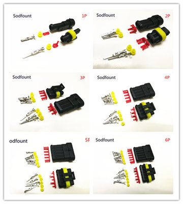 5 / 6 Pin Female Male Waterproof Electrical Wire Cable Automotive Connector Car Plug