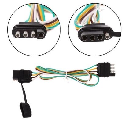 6/12/24V 4 Pin Flat PVC Trailer Light Plug Wire Harness Connector For Caravan AF