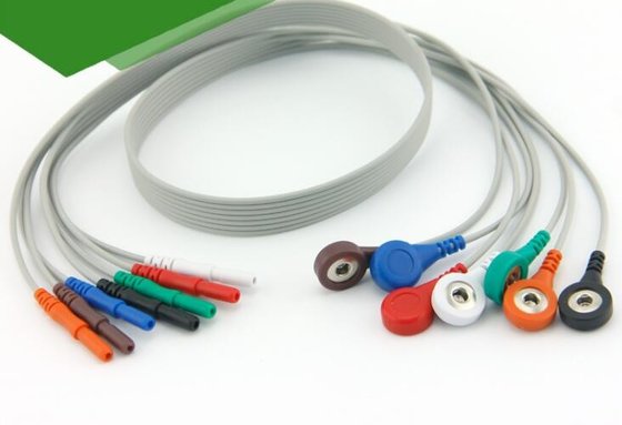 7 Leads / 10 Leads Medical Cables And Sensors Holter Cable Din 1.5 Style