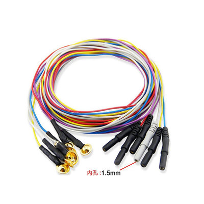 Eeg Patient Medical Cables And Sensors Ekg Monitor Connector Cable Gold Electrod