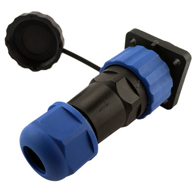 SP20 Electrical Cable Connectors , wire wiring connector plug and socket with flange 4 hole