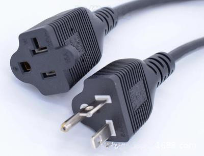 20a 3 Pin International Power Cords , Black 1.2m American Power Cable