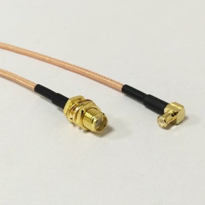 Right Angle Connector Rf Coaxial Cable Assembly Sma Female Jack To Mcx Male Plug