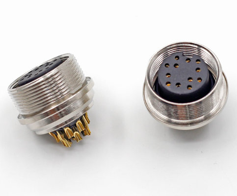 Oem M16 19 Pin Connector , Aisg Panel Mount Ip67 Waterproof Connectors