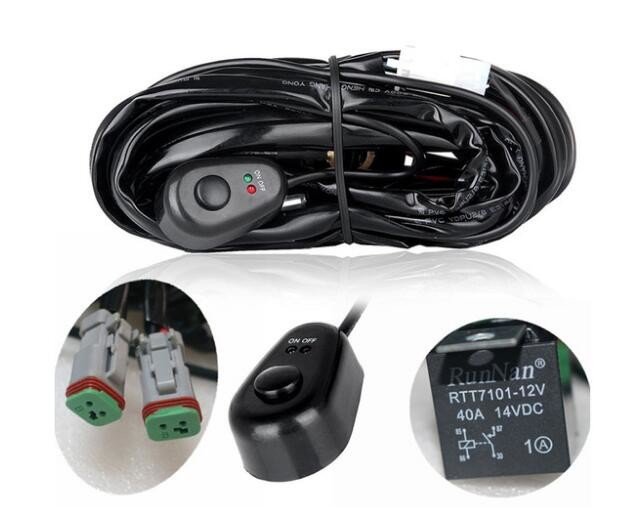 Car LED Light Bar Custom Wiring Harness 2.5M 12v 24v 40A for Led Work Lamp