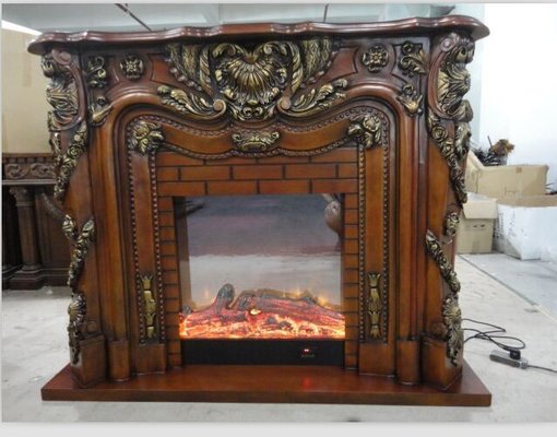 Gefälschter europäischer elektrischer Kamin der Flammen-LED, tragbarer antiker dekorativer Kamin