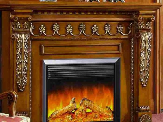 Klassische Innenraum-Antiken-dekorativer Kamin 1,5 Meter mit gefälschter Flamme